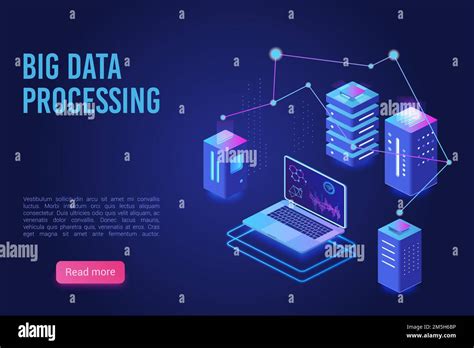 Big Data Processing And Analysing Landing Page Vector Template