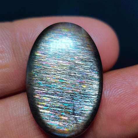 Rare Meteor Shower Rainbow Lattice Sunstone Natural Cabochon Gemstone