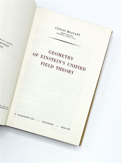 Geometry Of Einsteins Unified Field Theory Vaclav Hlavaty