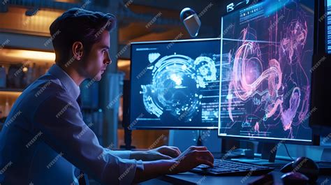 Premium Ai Image A Researcher In A High Tech Environment Conducting