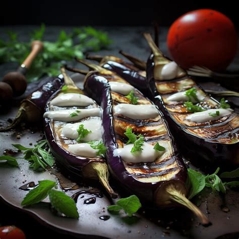 Premium Photo Grilled Eggplant