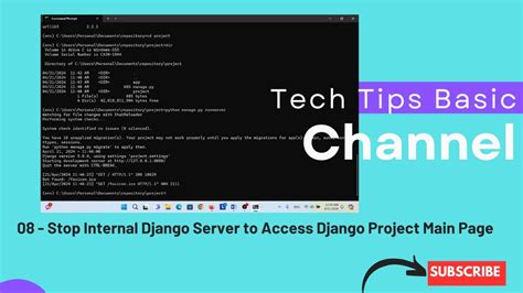 08 Stop Internal Django Server To Access Django Project Main Page
