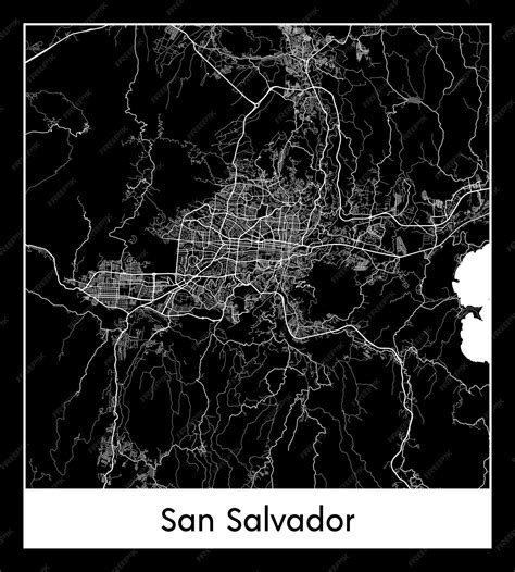 Premium Vector Minimal City Map Of San Salvador El Salvador North