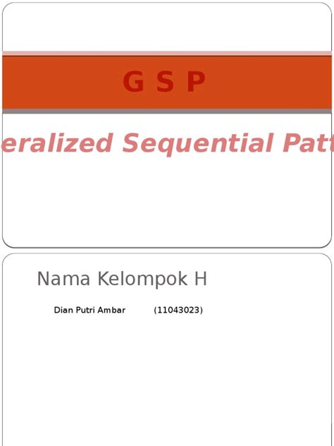 Algoritma Gsp Generalized Sequential Pattern Pdf