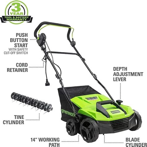 Greenworks 14 In Corded Electric Dethatcher In The Dethatchers Department At
