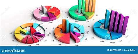 Data Visualization Charts Diagrams Vibrantly Illustration With White