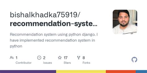 Github Bishalkhadka75919recommendation System In Django Recommendation System Using Python