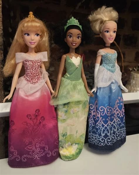 Disney Princess Royal Shimmer Dolls Tiana Aurora And Cinderella Picclick Uk