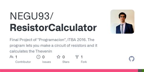 GitHub NEGU ResistorCalculator Final Project Of Programacion ITBA The Program Lets