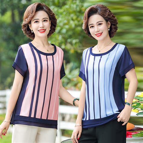 လူလတ်ပိုင်း အမျိုးသမီးဝတ် Mom ဝတ်စုံ လူလတ်ပိုင်း အစင်း ရှပ်အင်္ကျီ လက်တို ပေါင်း ဆီ Xl ဆိုဒ် အင