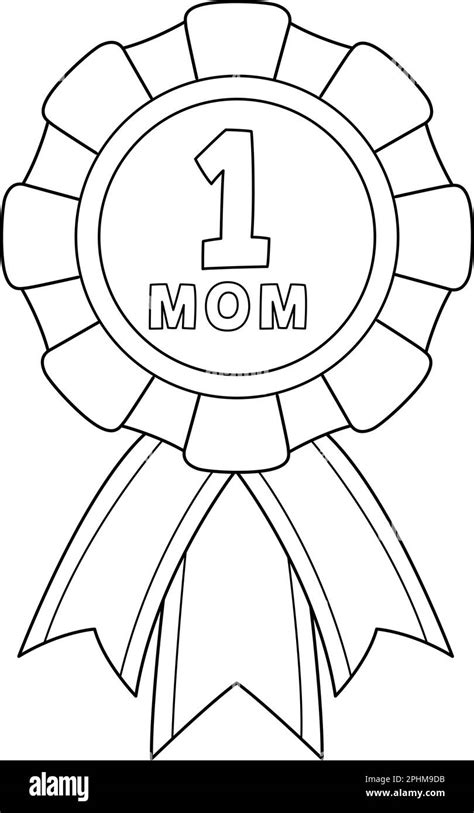 Number One Mom Ribbon Isolated Coloring Page Stock Vector Image And Art Alamy