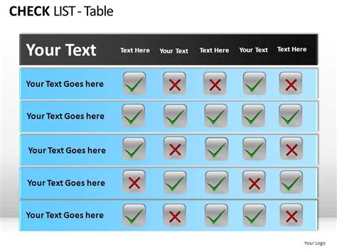 check list table powerpoint presentation slides powerpoint shapes