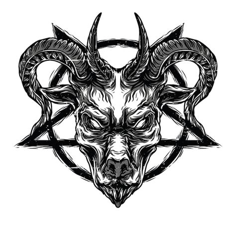 Premium Vector Death Goat Black N White