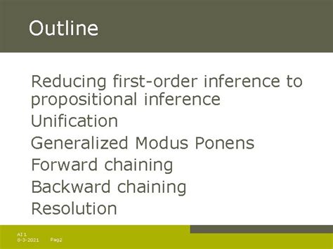 Artificial Intelligence 1 Inference In Firstorder Logic Ai