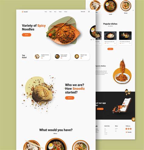 Snoodlz Restaurant Chain UI UX Design Behance