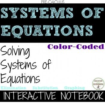 Systems Of Equations Notes PreCalculus Solving Systems TpT