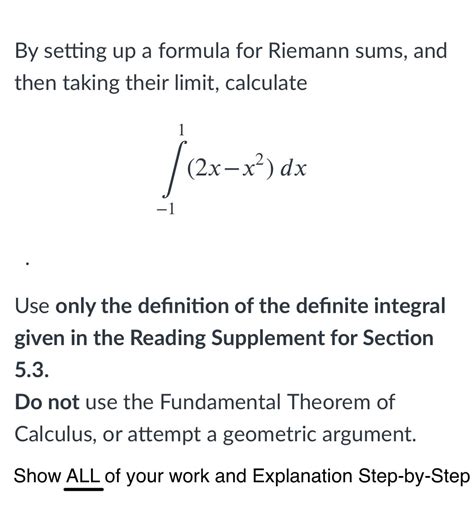 Answered By Setting Up A Formula For Riemann Bartleby