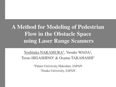 Ppt A Method For Modeling Of Pedestrian Flow In The Obstacle Space