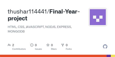 github thushar114441 final year project html css javascript nodjs
