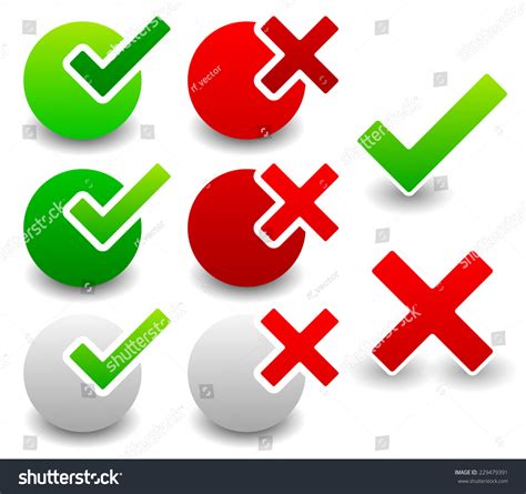 Different Check Mark And Cross Set Royalty Free Stock Vector