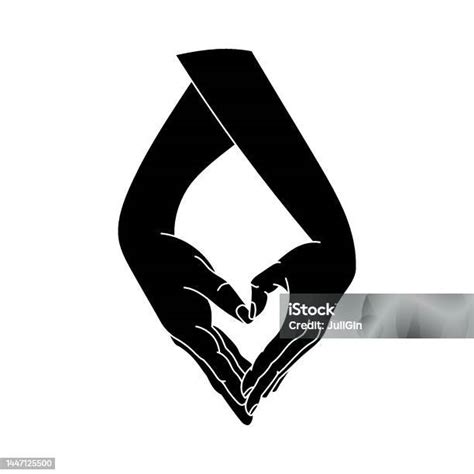 남성과 여성의 손이 함께 하트 제스처 실루엣을 형성합니다 벡터 그림 감정에 대한 스톡 벡터 아트 및 기타 이미지 감정 개념