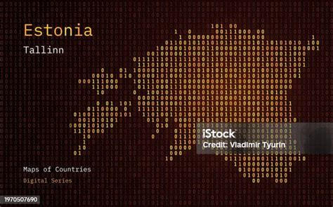 estonia map shown in binary code pattern tsmc matrix numbers zero one