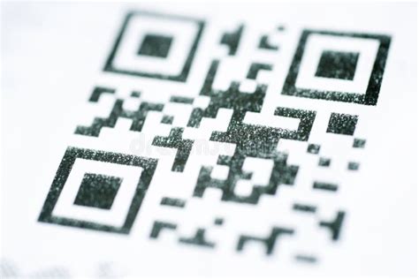 Close Up Of Qr Code Printed On Paper Stock Photo Image Of Security Closeup