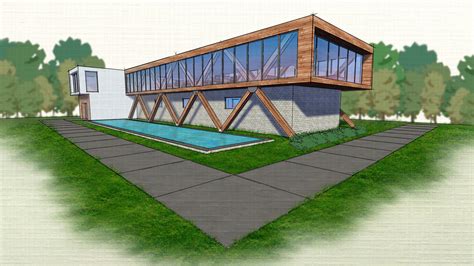 Sketchup Modelling Building Concept By Architectural