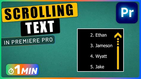 How To Add Scrolling Text In Premiere Pro Youtube