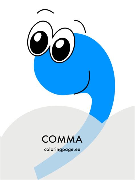 Comma Character Coloring Page