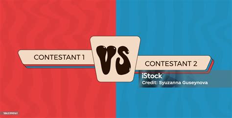 Versus Groovy Retro Comparison Blank Vs Vector Background Stock Versus Groovy Retro Comparison Blank Vs Vector Background Stock