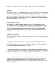 Exploring The Dynamics Of The Gini Index In Income Inequality Course Hero