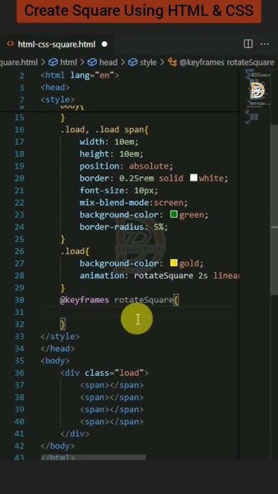 Watch Now Create Squares Using Html And Css Shorts Design Viralshort Webdesign Css3 Coding