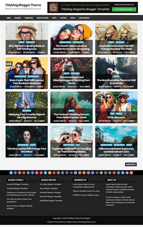 tidymag is an elegant grid style fully responsive gallery blogger