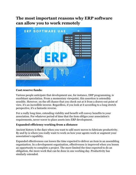 PPT The Most Important Reasons Why ERP Software Can Allow You To Work