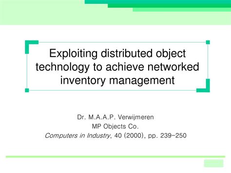 Ppt Using Distributed Object Technologies In Industry Powerpoint Presentation Id3585203