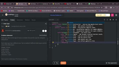 Data Type Coding Ninjas Solution In Java Youtube