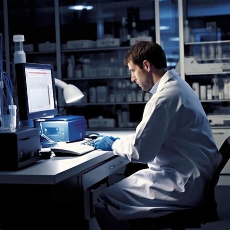 Premium Ai Image Scientist Analyzing Dna Data On Computer In Laboratory