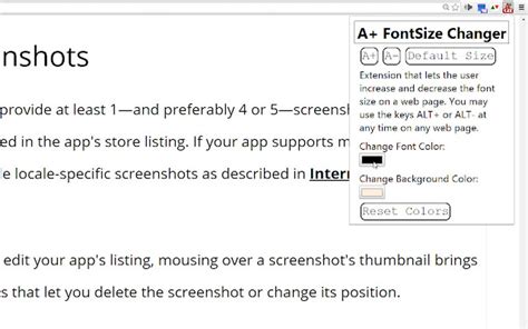 A FontSize Changer For Google Chrome Extension Download