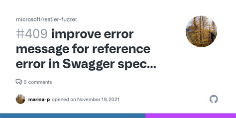 Improve Error Message For Reference Error In Swagger Spec Preprocessor · Issue 409 · Microsoft
