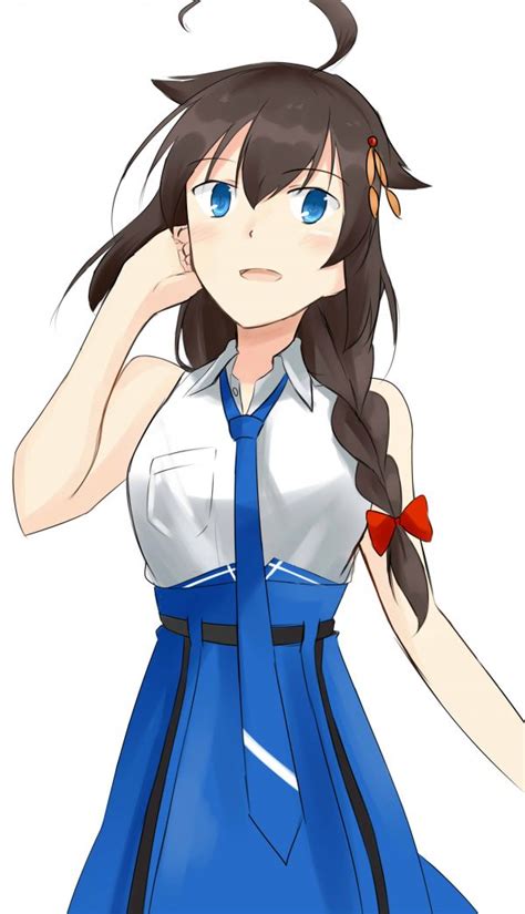 배경 화면 애니메이션 소녀들 간타이 컬렉션 시구레 칸콜 Shoulder Length Hair Braided Hair 갈색 머리의 독주 삽화 디지털 아트