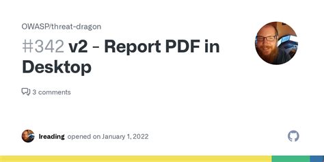 V Report PDF In Desktop Issue OWASP Threat Dragon GitHub