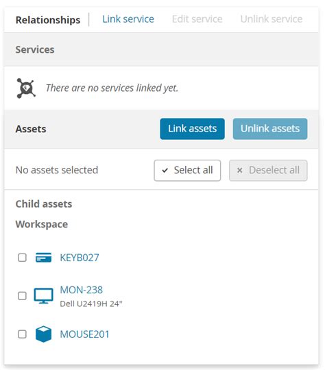 linking assets to other assets