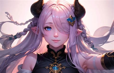 Wallpaper Girl Anime The Demon Horns For Mobile And Desktop Section