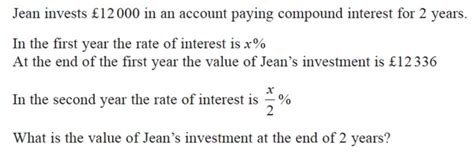 Gcse Maths Compound Interest Edexcel