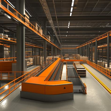 a modern logistics center with automated sorting systems and conveyors