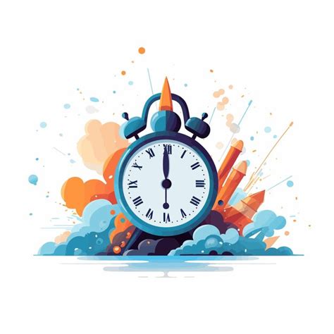 Premium Vector Alarm Clock Flying To The Sky Like A Rocket