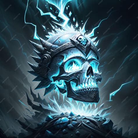 Magic Skull Of Ice Premium Ai Generated Image