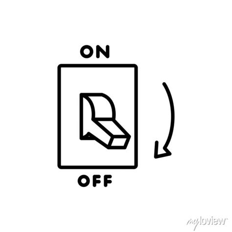 Light Off Electric Switch Line Icon Power Turn Off Button Outline