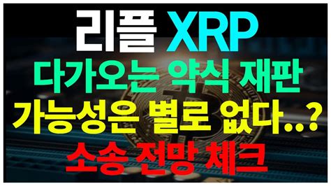 리플xrp 다가오는 약식 재판 가능성은 별로 없다 소송 전망 체크 Youtube